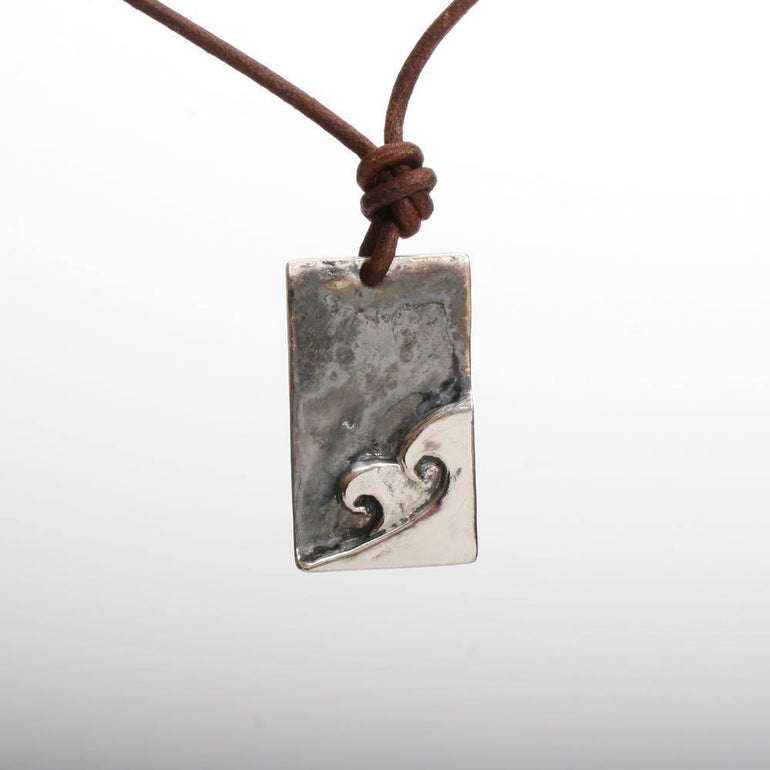 Surfer Necklace The Great Wave Jewelry HandCarved– Zulasurfing Studios