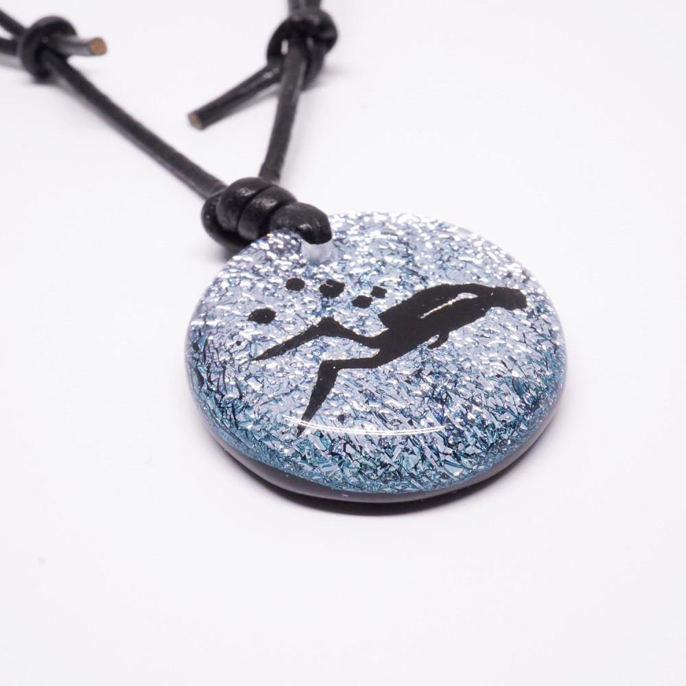 Diver Jewelry Scuba Diving Dichroic Glass Diver Pendant - Zulasurfing ...