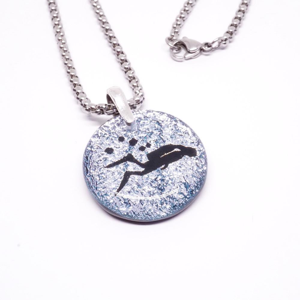 Diver Jewelry Scuba Diving Dichroic Glass Diver Pendant - Zulasurfing ...