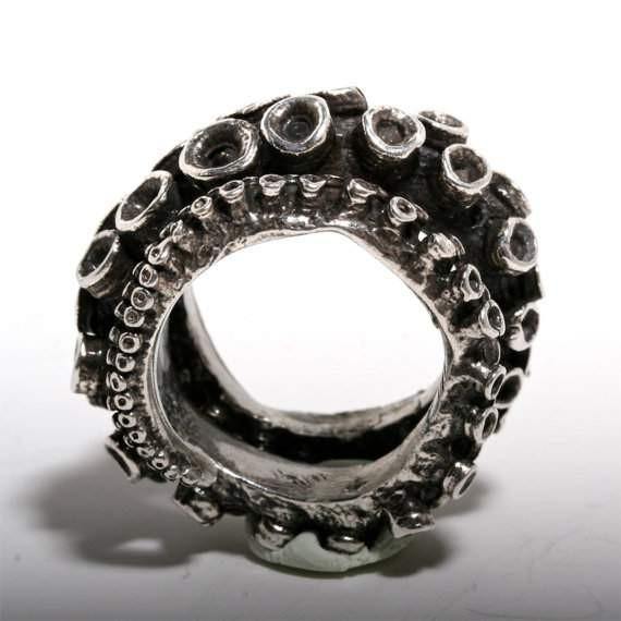 Sterling silver Double Octopus ring - Zulasurfing Studios